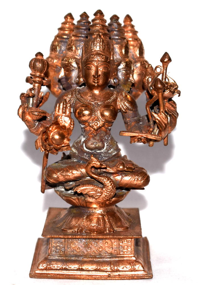 Gayatri Devi Idol In Pure Solid Copper – Rudraksh Guru