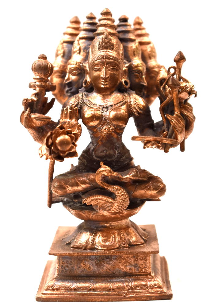 Gayatri Devi Idol In Pure Solid Copper – Rudraksh Guru