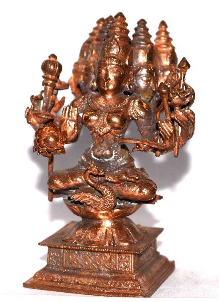Gayatri Devi Idol In Pure Solid Copper – Rudraksh Guru